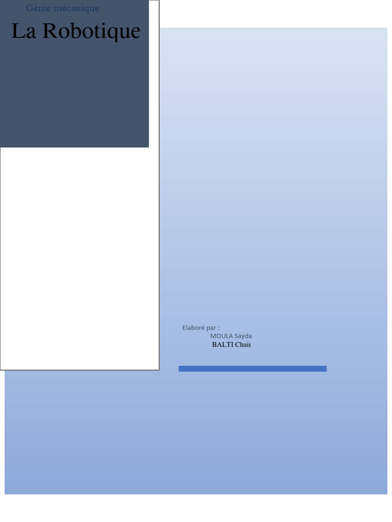 La Robotique | PDF | Robotique | Robot