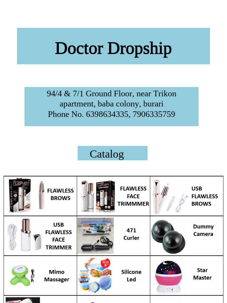 Doctor Dropship Catalog Sheet | PDF