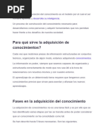 Proceso de Adquisicion Del Conocimiento PDF | PDF | Conocimiento | Razón