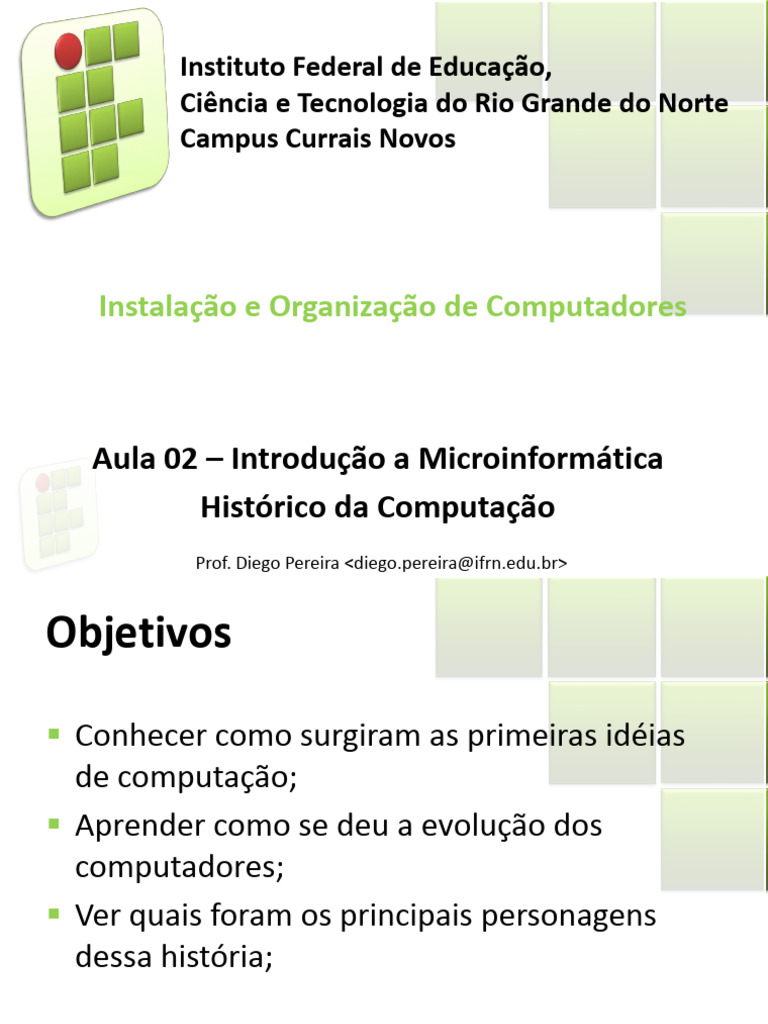 Aula02_HistoricoDaComputacao | PDF | PCs (computadores) | Informática