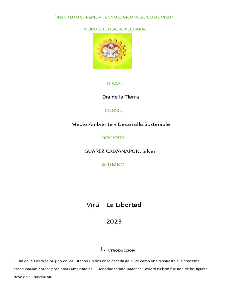 Actividades para el Día de la Tierra | PDF | Entorno natural ...