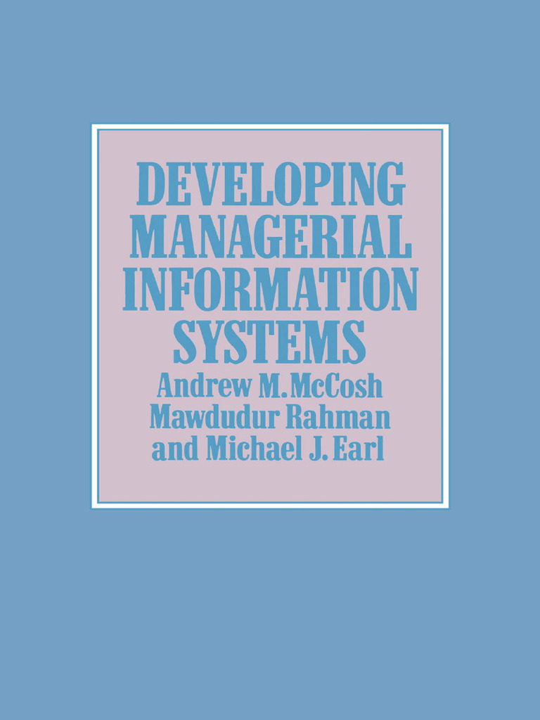 Andrew M. McCosh, Mawdudur Rahman, Michael J. Earl (Auth.) - Developing ...