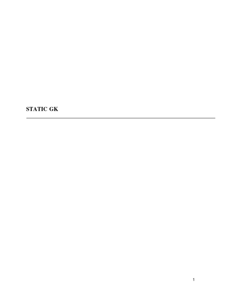 Static GK | PDF