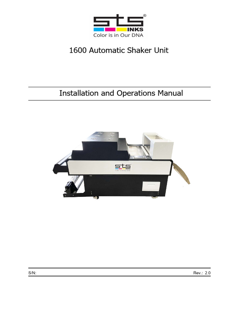 STS 1600 Shaker Unit Manual | PDF | Switch | Programmable Logic Controller