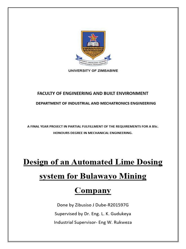 Automated Lime Dosing System Design | PDF | Actuator | Occupational ...