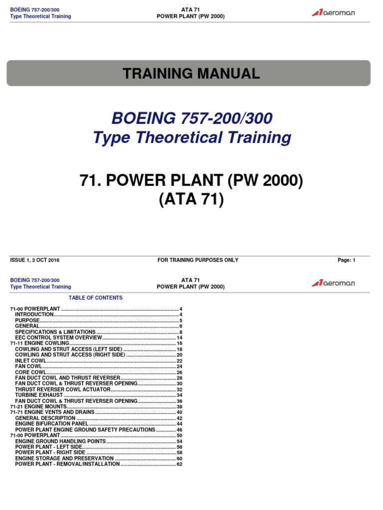 Ata 71 (PW2000) | PDF | Engines | Aviation