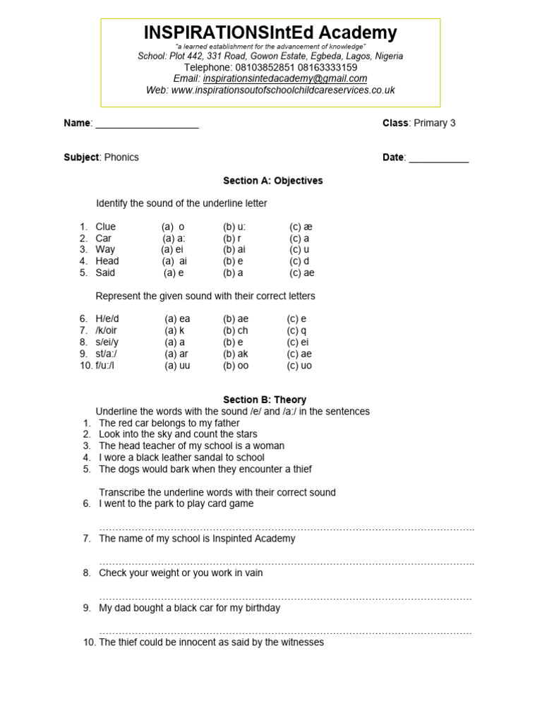 Inspinted Phonics Examination Document - 065341 | PDF | Consonant | Vowel