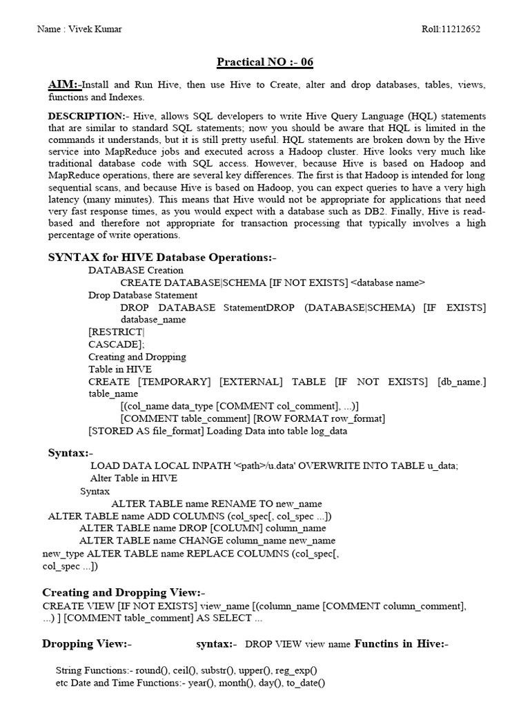 6 - Big - Data Vivek | PDF | Databases | Software