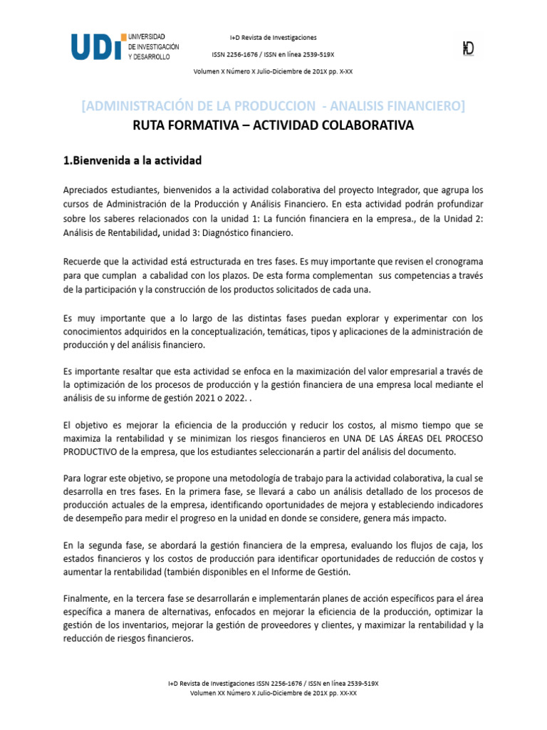 Ruta Actividad ColaborativaProyecto Integrador Admon Produccion-Analisis Financiero 2024 S2 C2 ...