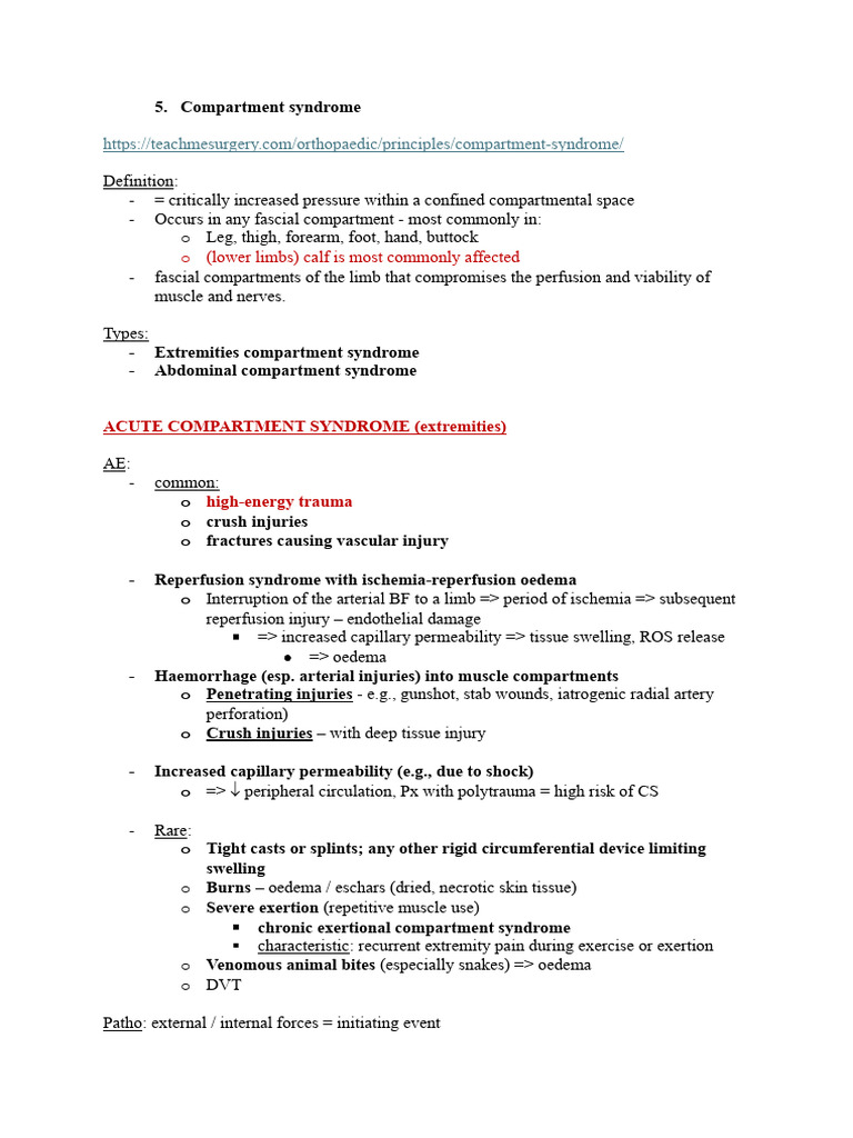 Compartment Syndrome | PDF | Anatomical Terms Of Motion | Ischemia