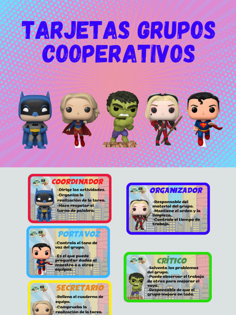 Tarjetas de Roles para Equipos Cooperativos | PDF