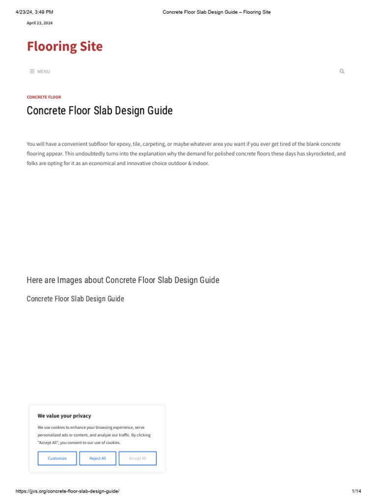 Concrete Floor Slab Design Guide - Flooring Site | PDF | Flooring ...