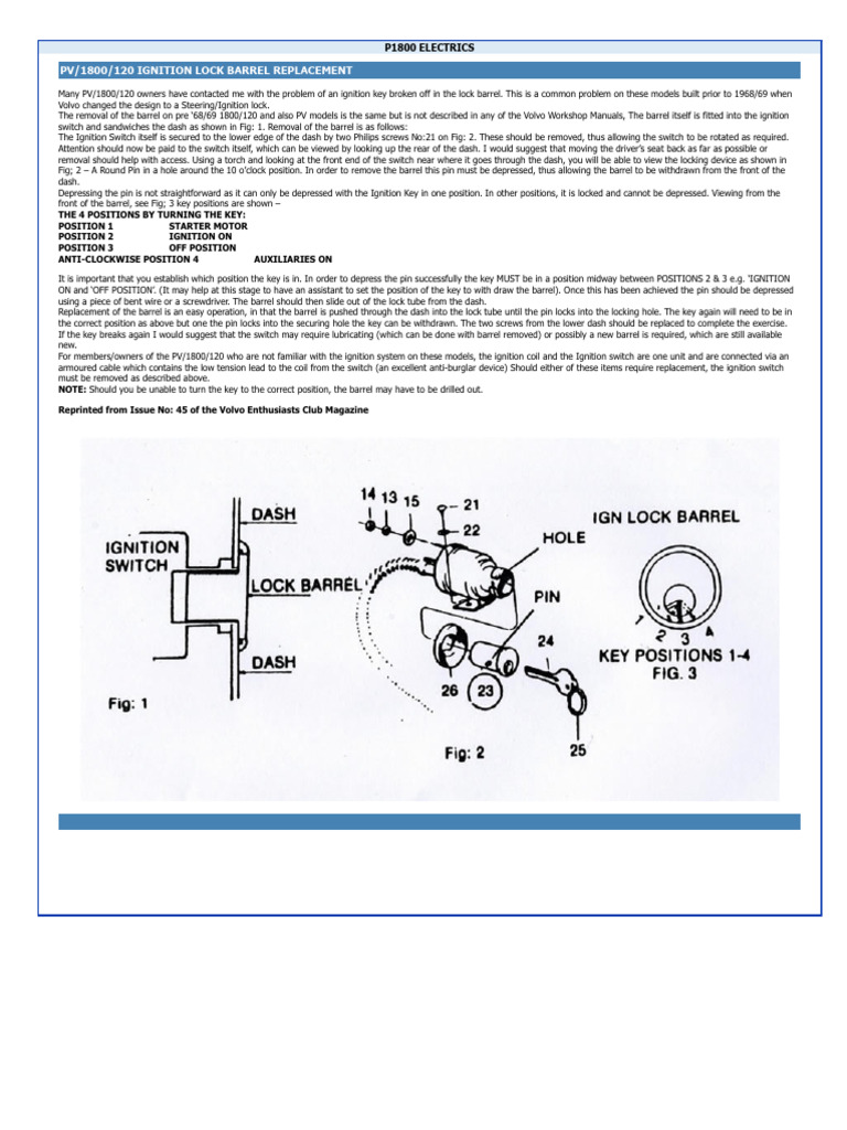 Ignition Lock Barrel Replacement | PDF | Vehicle Technology | Vehicles