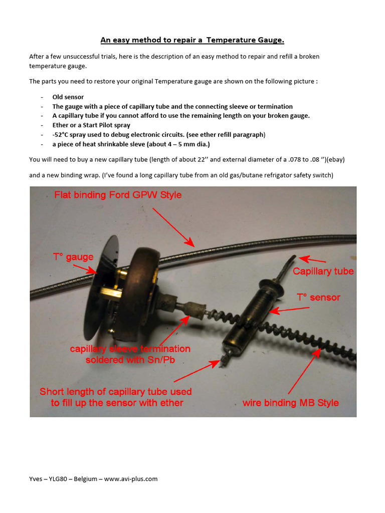 An Easy Method To Repair A Temperature Gauge Pdf Soldering Syringe