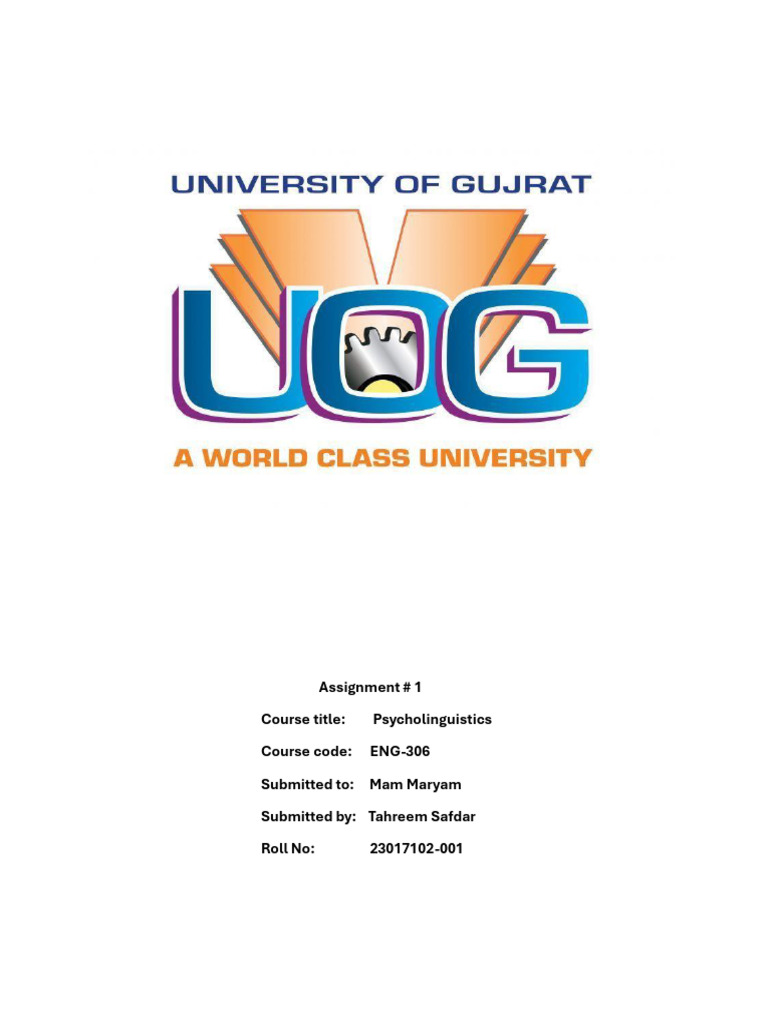 Psycholinguistics Assignment | PDF | Language Development | Language Acquisition