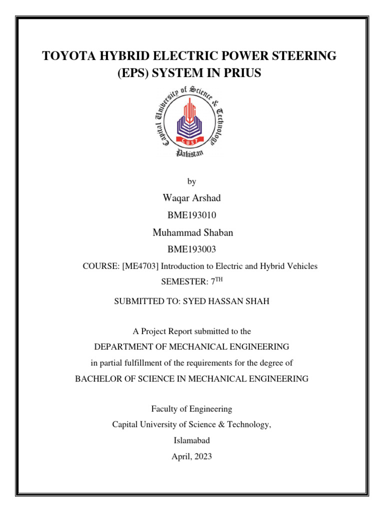 Toyota Hybrid Prius Eps Report | PDF | Hybrid Electric Vehicle | Anti ...