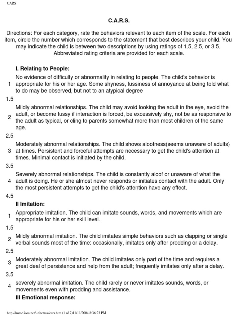cars | PDF | Autism Spectrum | Emotions