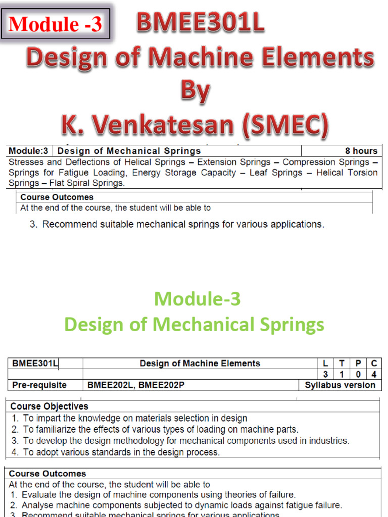 5 Module 3 - Design of Mechanical Springs 17-05-2023 | PDF | Stress ...