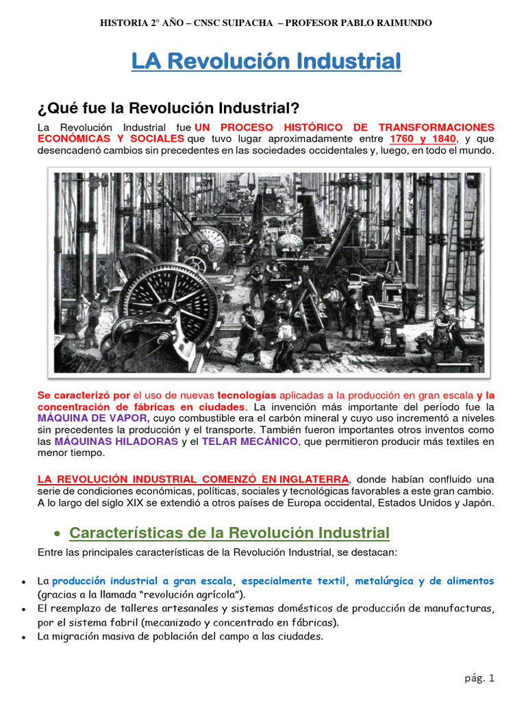 La Revolucion Industrial | PDF | Revolución industrial | Industria textil