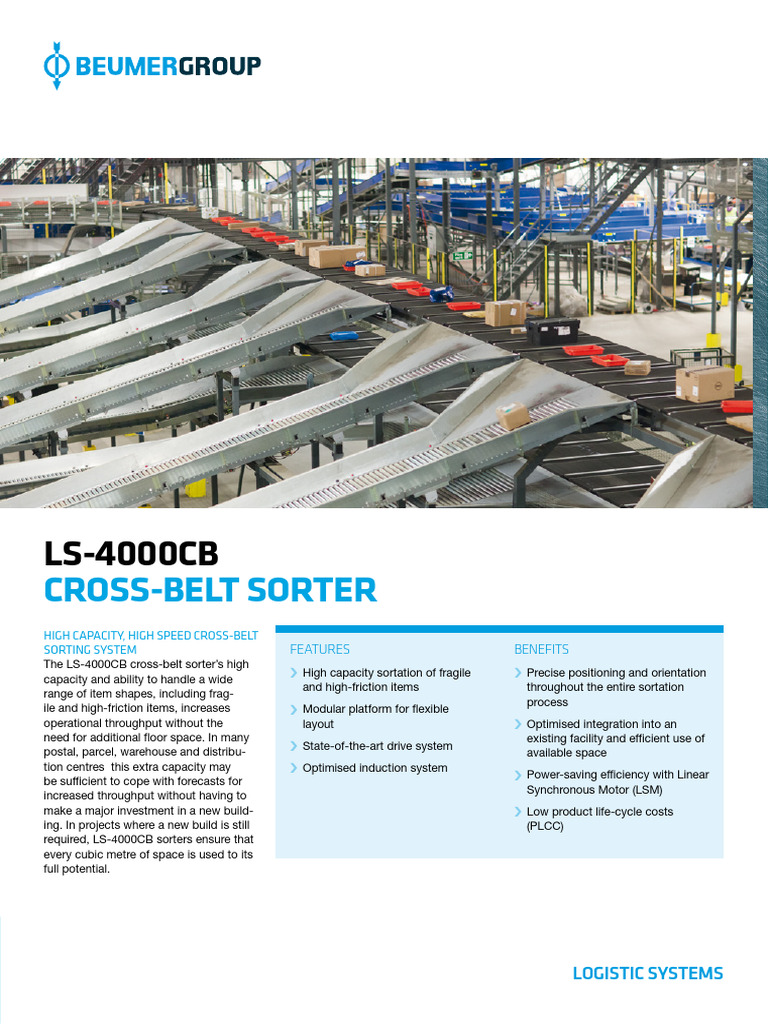 BEUMER LS 4000CB Cross Belt Sorter | PDF | Reliability Engineering ...