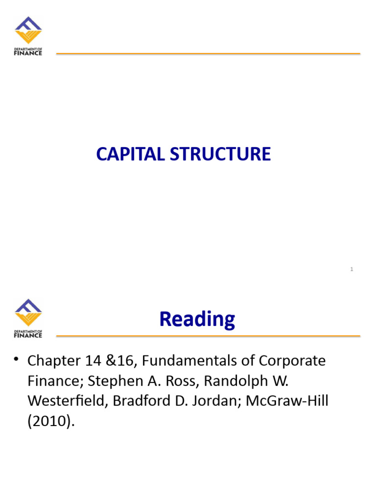 Chapter 2 - Capital Structure | PDF | Cost Of Capital | Discounted Cash Flow