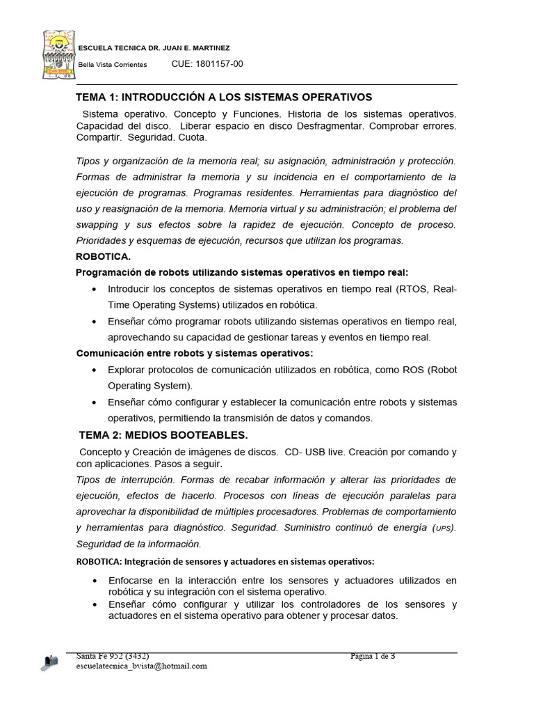 Programa Lab-Sistema Operativo Iii | PDF | Sistema operativo | Robótica