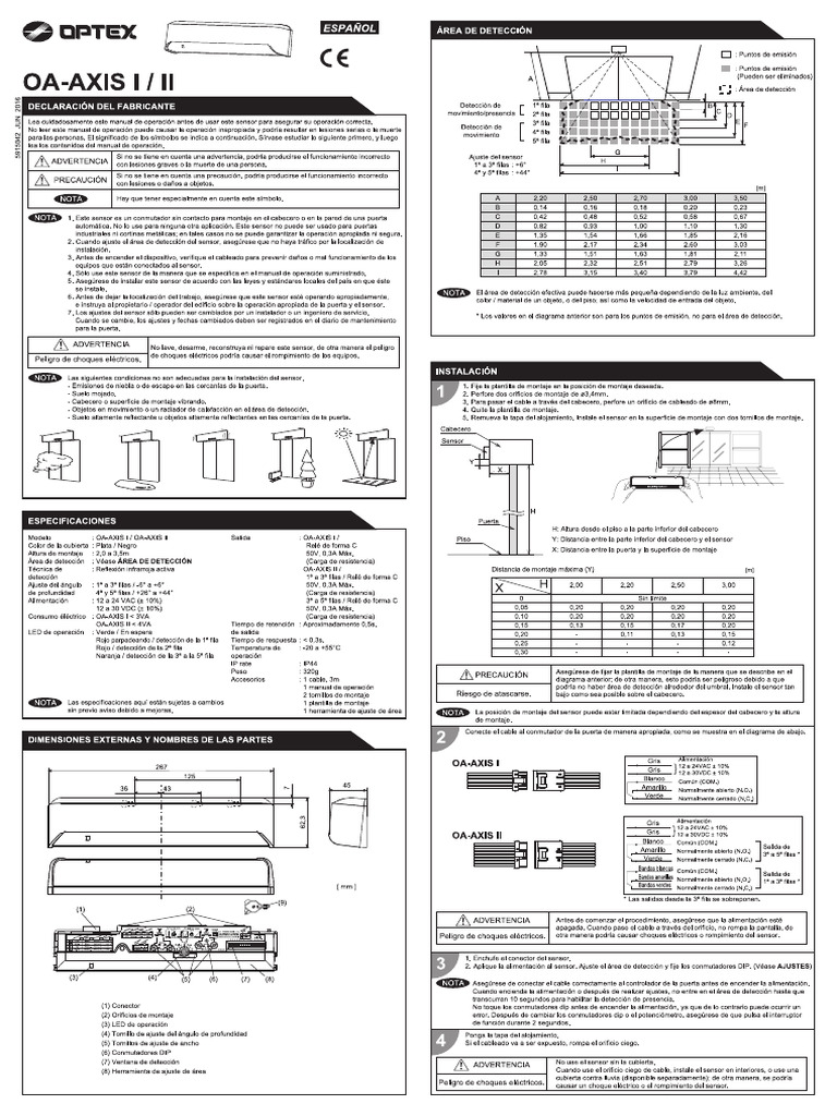 Optex Oa Axis I II Manual Es | PDF