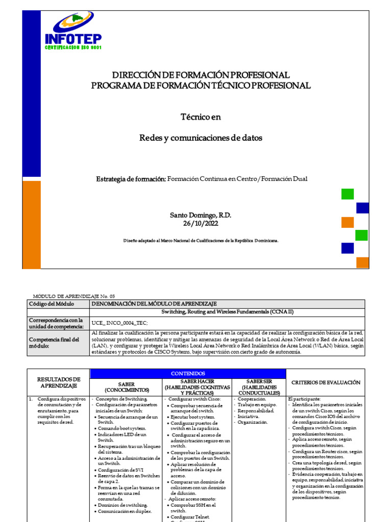 Tec_en Redes. - (CCNA-2) | PDF | Conmutador de red | Enrutador (Computación)
