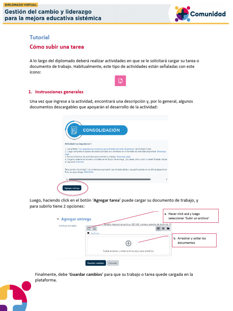 Tutorial. Subir Tareas | PDF