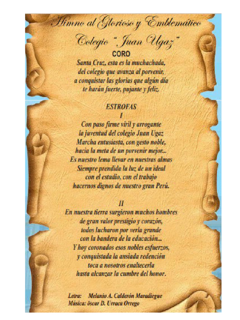 Himno Al Colegio Juan Ugaz | PDF