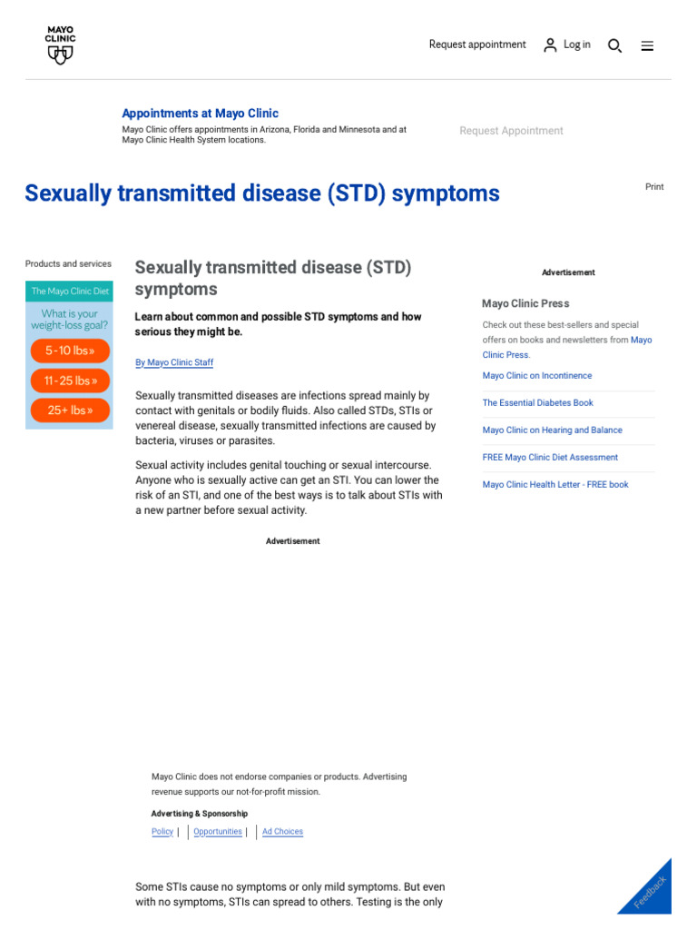 Common STD Symptoms Explained | PDF | Sexually Transmitted Infection ...
