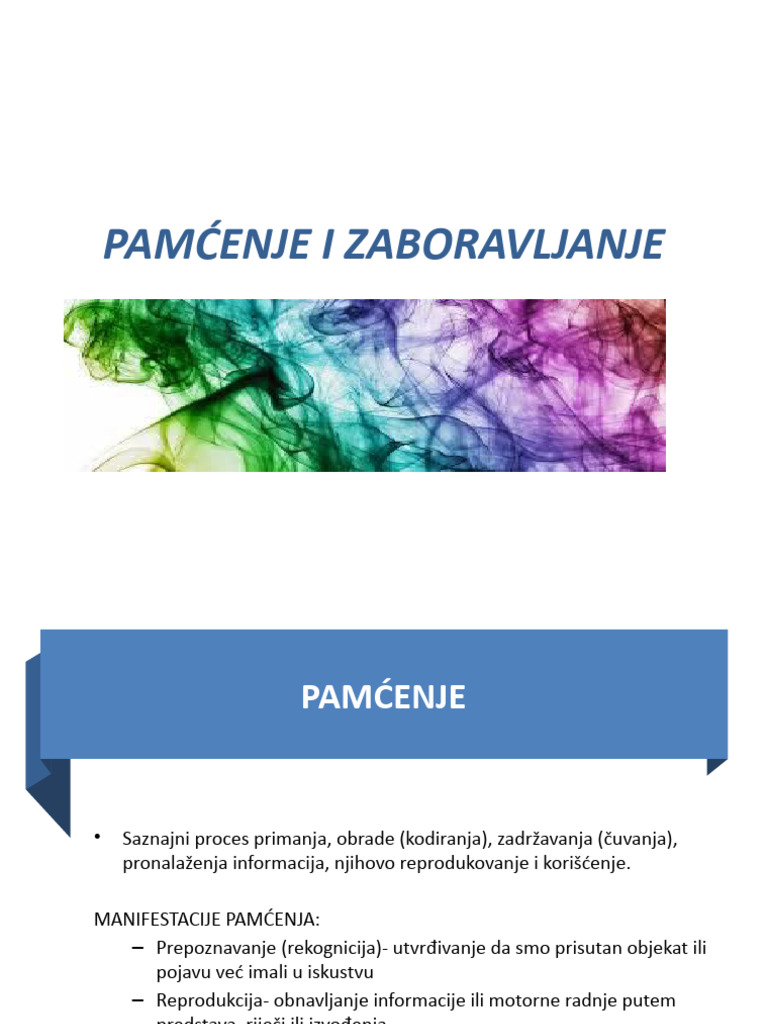 Pamcenje I Zaboravljanje | PDF