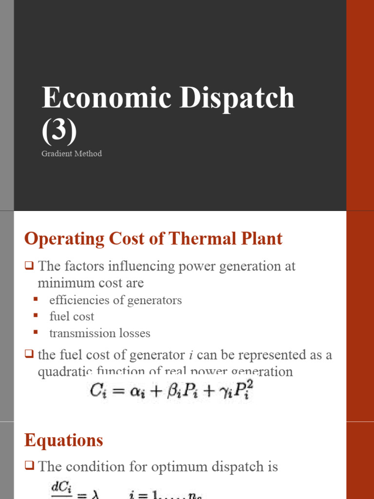Economic Dispatch (3.1) | PDF | Mathematical Optimization | Mathematics Of Computing