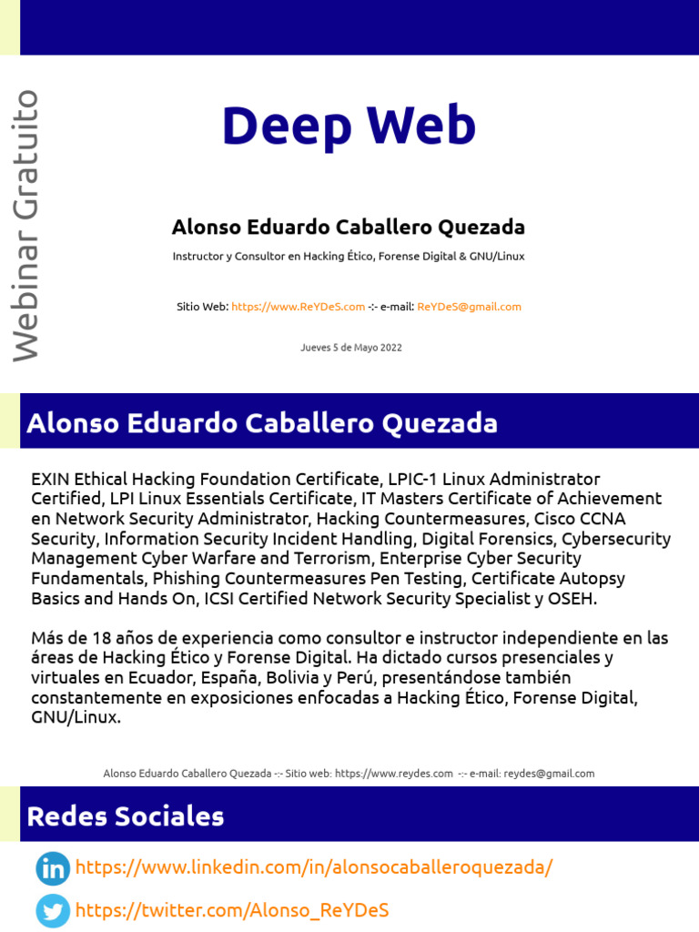 AC WG Deep Web | PDF | Red de computadoras | Internet