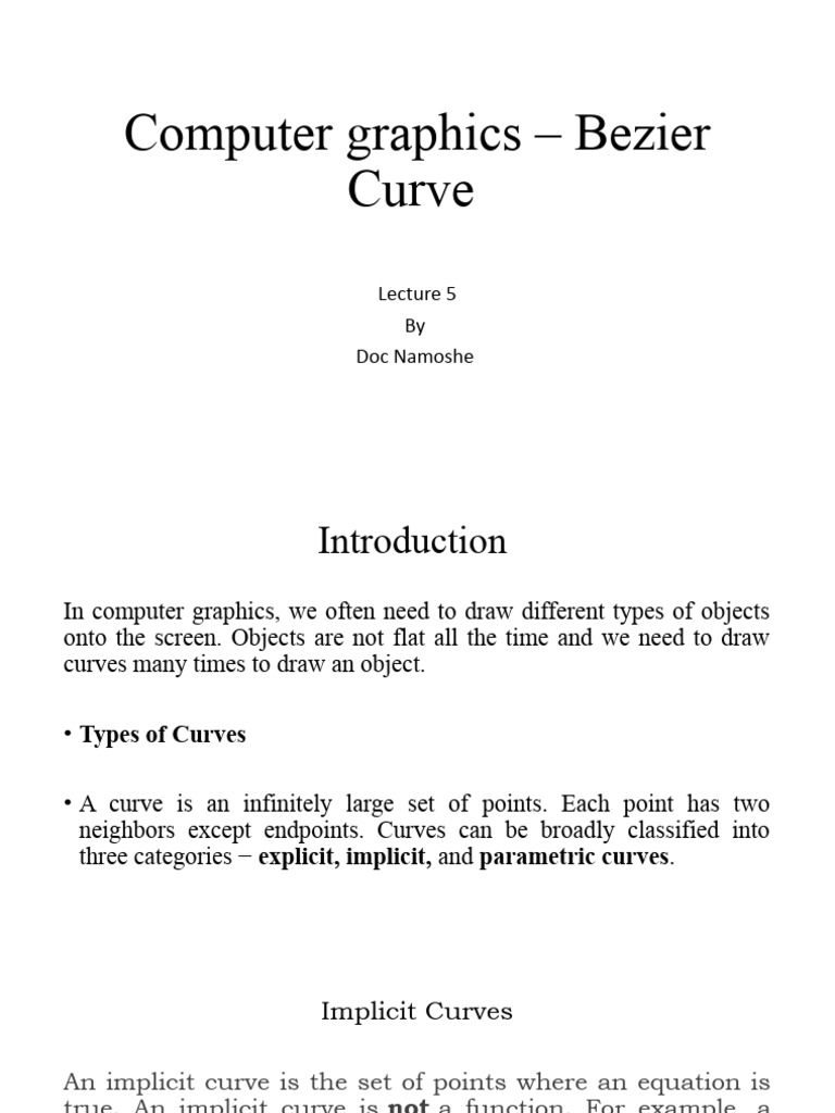 Lect 5 Bezier Curve | PDF | Curve | Mathematics