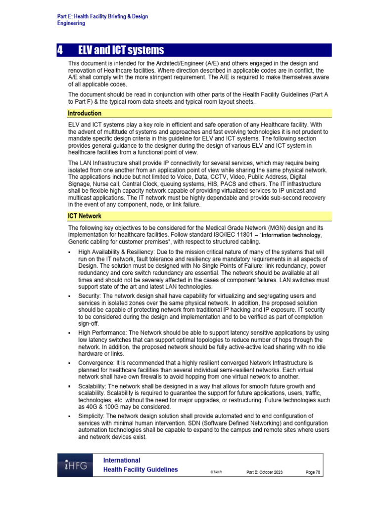 ELV and ICT Systems | Download Free PDF | Computer Network | Health Care ELV and ICT Systems | Download Free PDF | Computer Network | Health Care