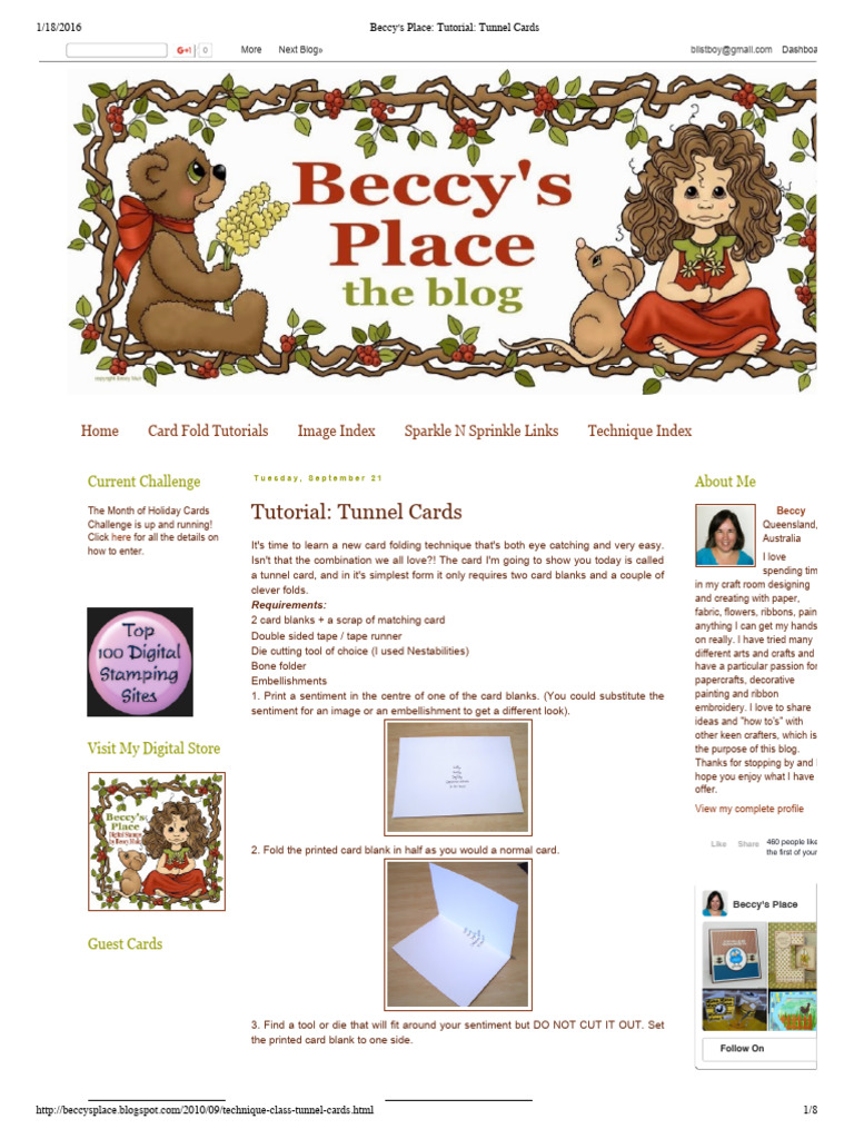 Beccy's Place - Tutorial - Tunnel Cards | PDF