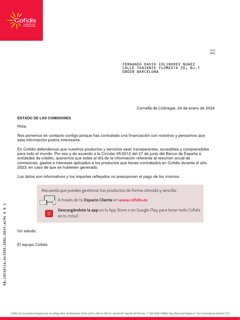 Resumen Anual de Intereses - Comisiones y Gastos Cuenta 29956000288201 ...