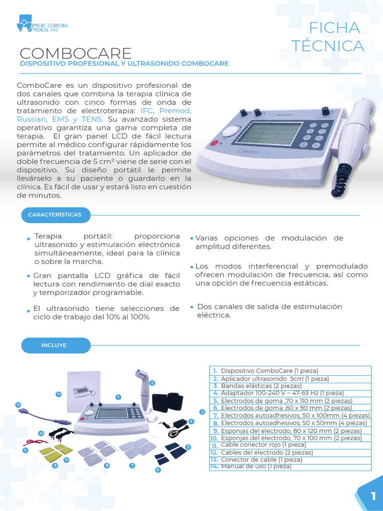 Ficha Tecnica Combocare | Descargar gratis PDF | Ultrasonido | Frecuencia