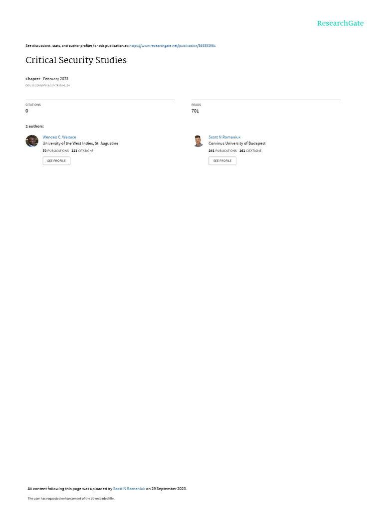 Critical Security Studies | PDF | Critical Theory | Concept