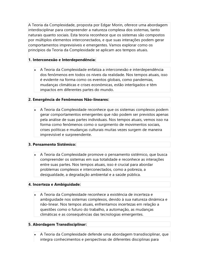 A Teoria Da Complexidade | PDF | Complexidade