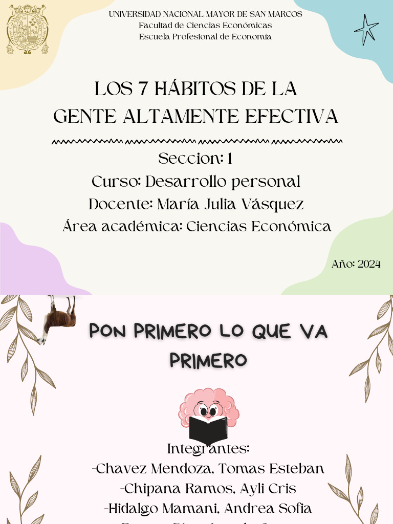 Hábito 3 Pon Primero Lo Que Va Primero 2 | Descargar gratis PDF | Economias