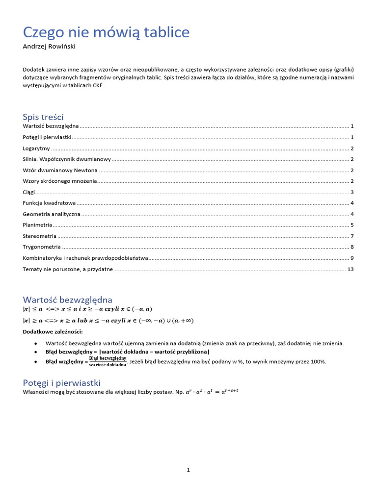 Czego Nie Mówią Tablice | PDF