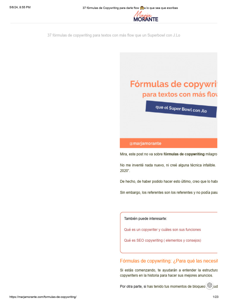 37 Fórmulas de Copywriting para Darle Flow ?a Lo Que Sea Que Escribas | Descargar gratis PDF ...