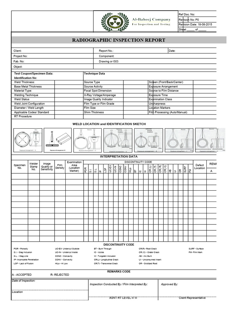 Radiographic Report | PDF | Welding | Construction