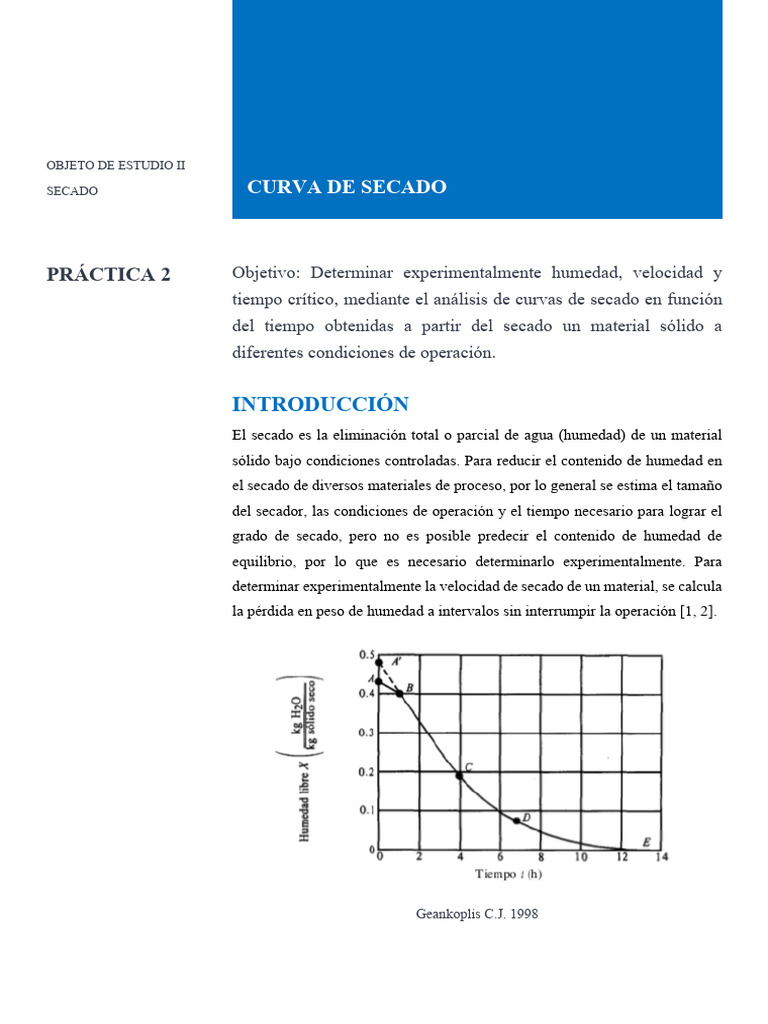 Práctica 2 Secado | PDF | Temperatura | Velocidad