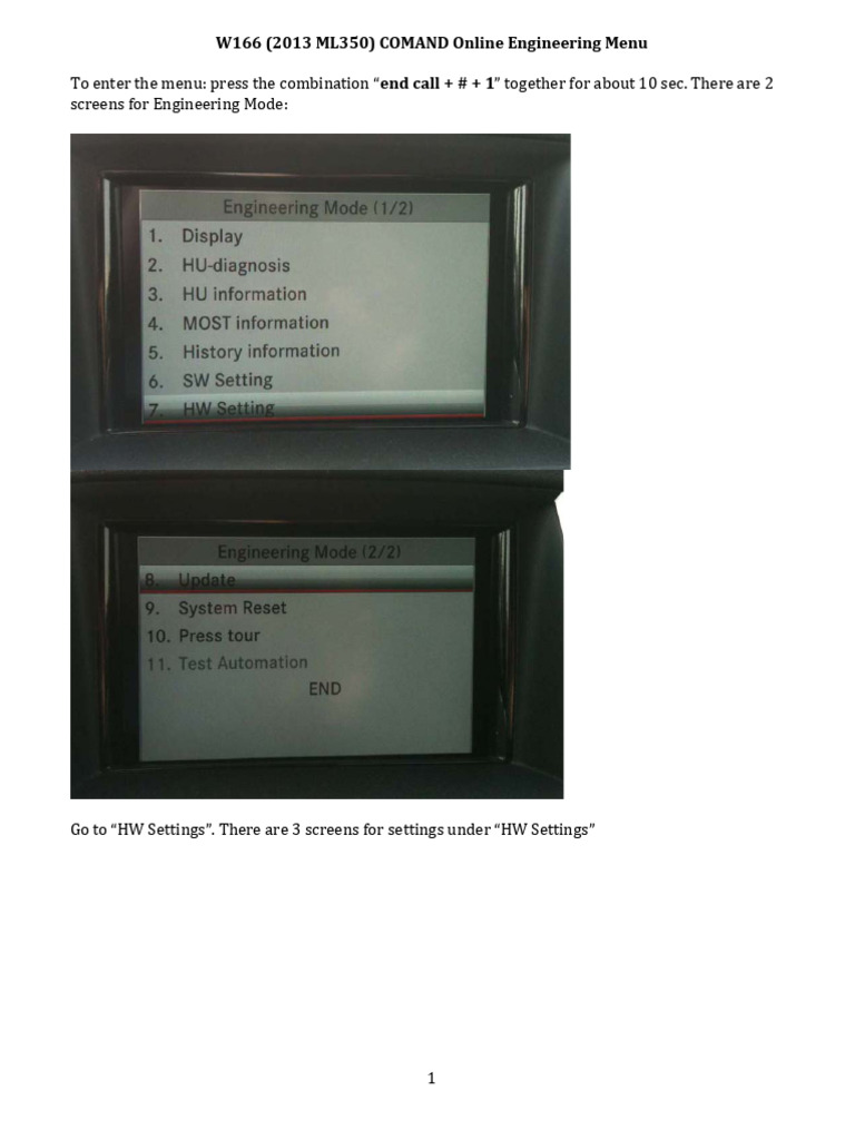 Mercedes W166 Engineering Menu Guide | PDF | Hybrid Vehicle | Fuel ...