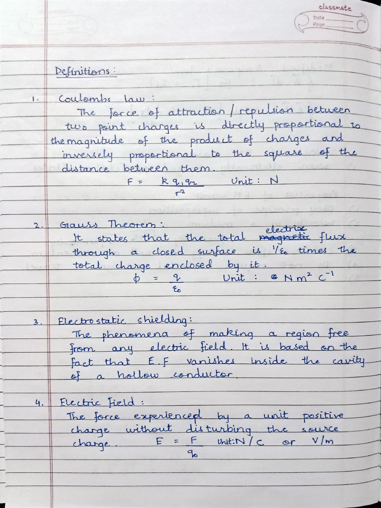 Physics Class 12 CBSE - All Definitions | PDF | P–N Junction ...
