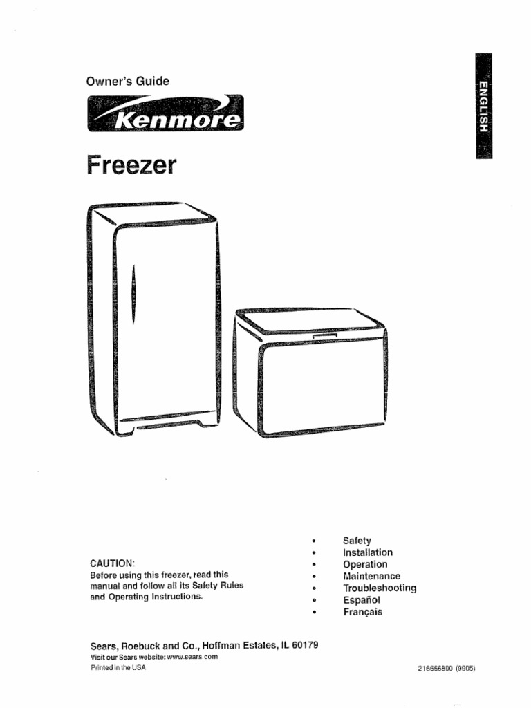 Kenmore Freezer Model 253 Manual | PDF | Refrigerator | Manufactured Goods