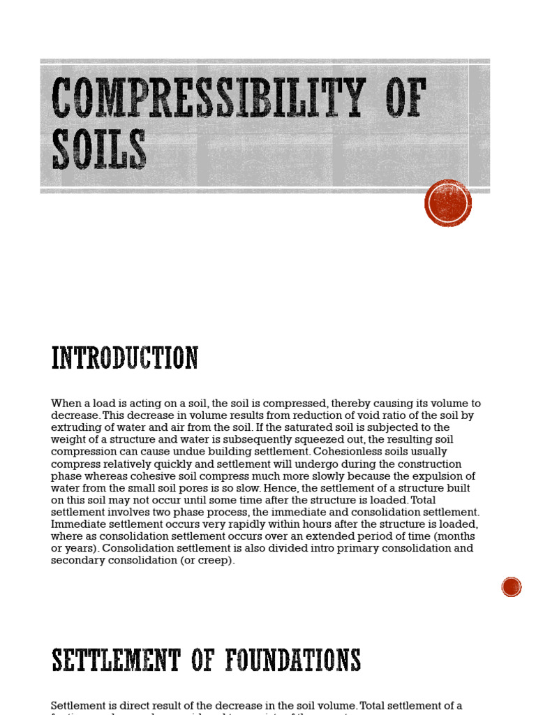01 Compressibility of Soils | PDF | Soil Science | Earth Sciences